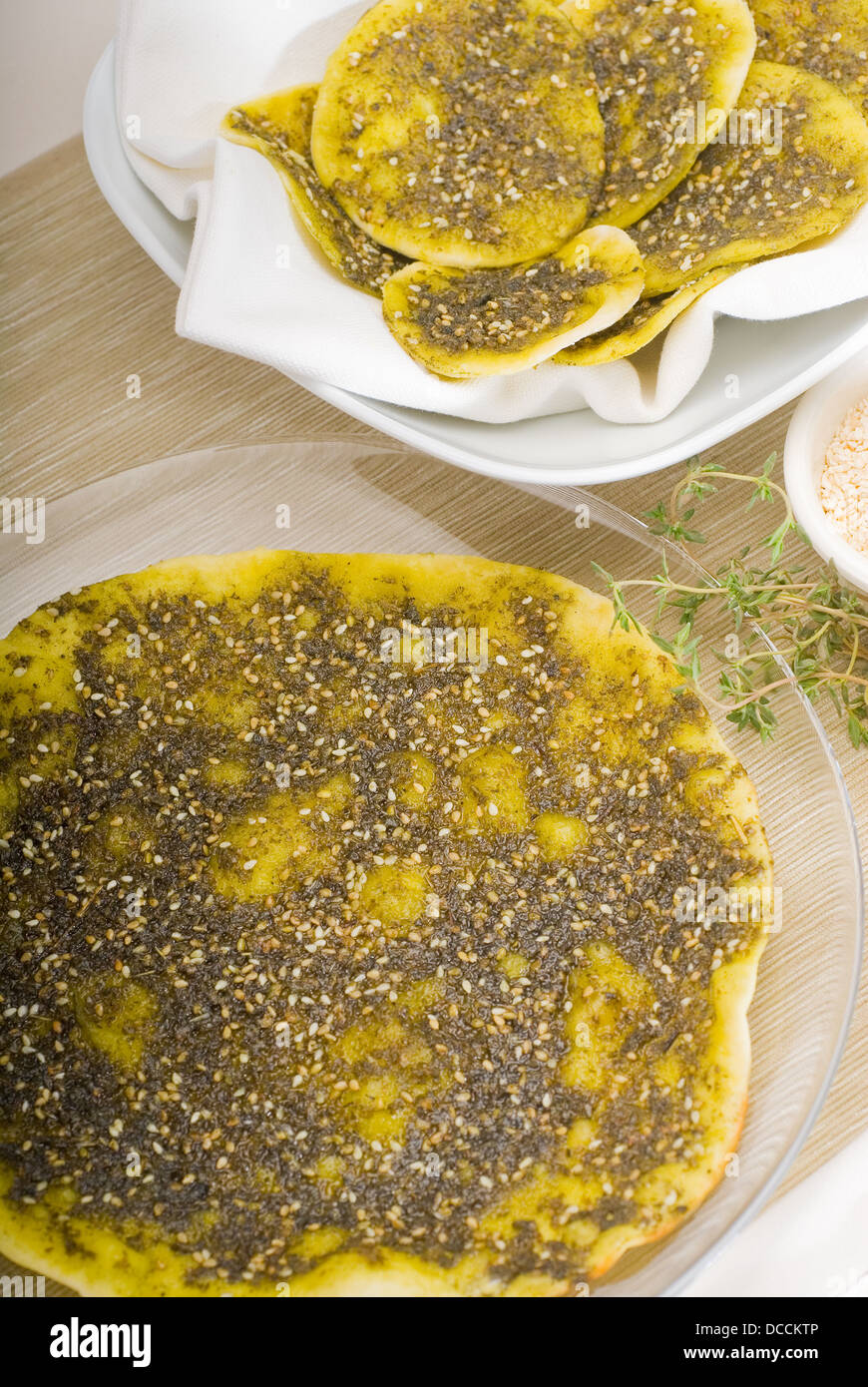 Zaatar pita bread hi-res stock photography and images - Alamy