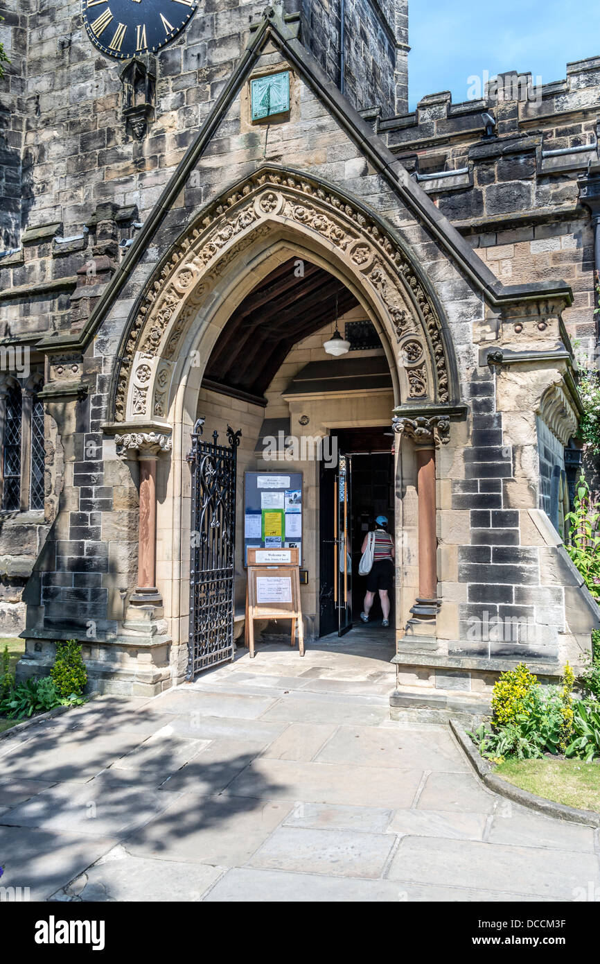 Entrance to Holy Trinity Church at Skipton North Yorkshire Stock Photo ...