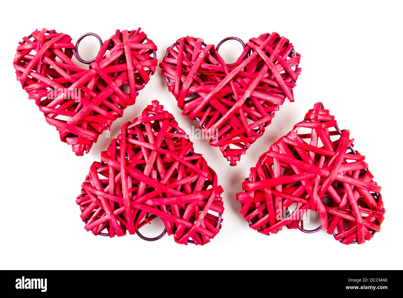 Red straw hearts Stock Photo - Alamy