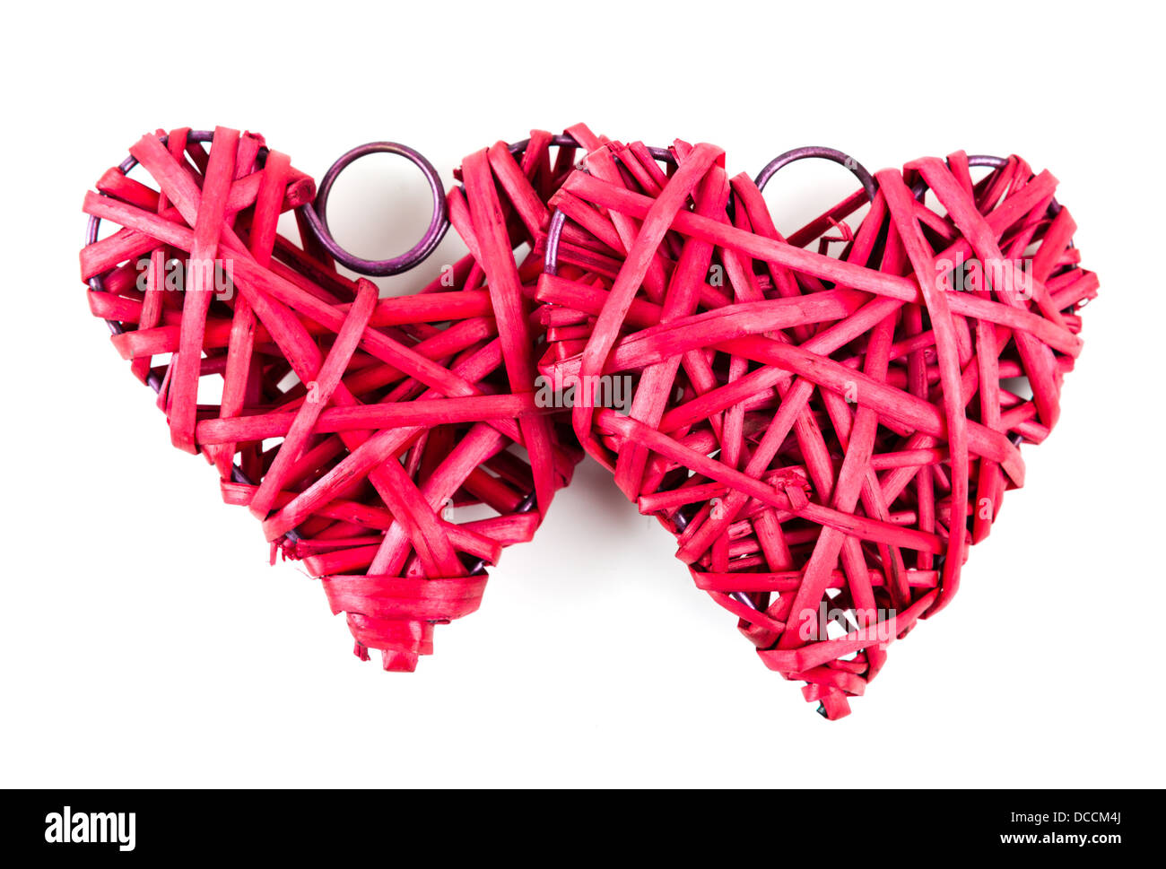 Red straw hearts Stock Photo - Alamy