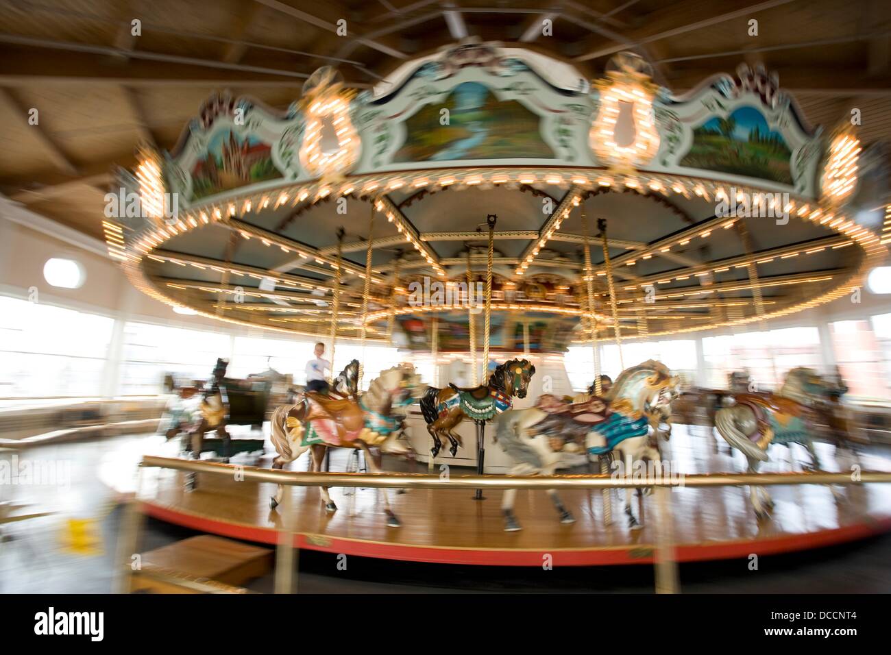 Carousel horses, Fall River, MA motion blur Stock Photo - Alamy