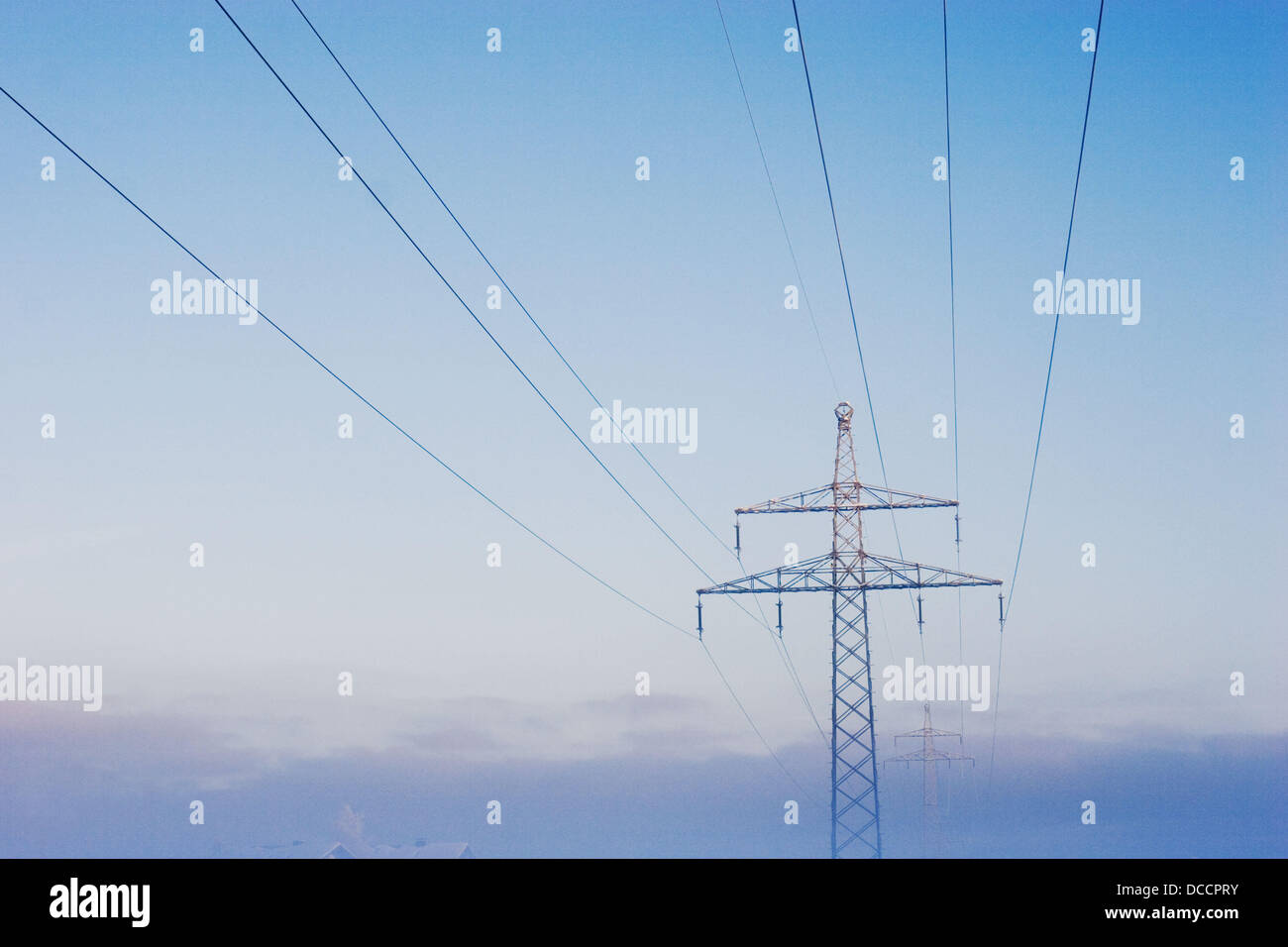 Power lines. Germany Stock Photo - Alamy
