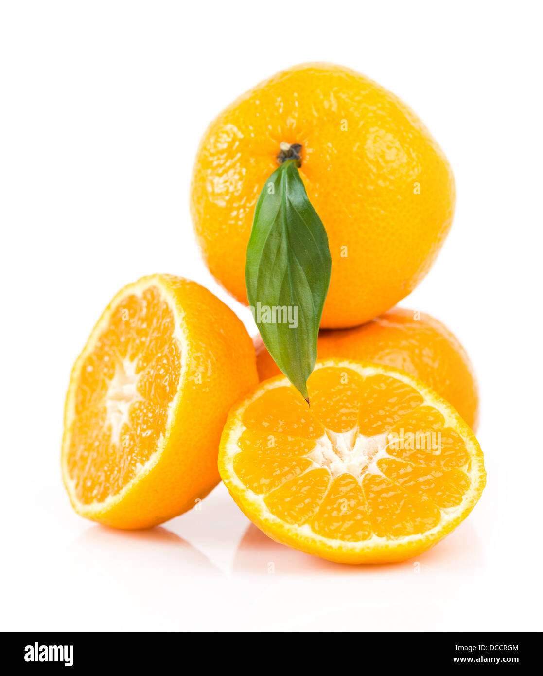Tangerines segments on white Cut Out Stock Images & Pictures - Alamy