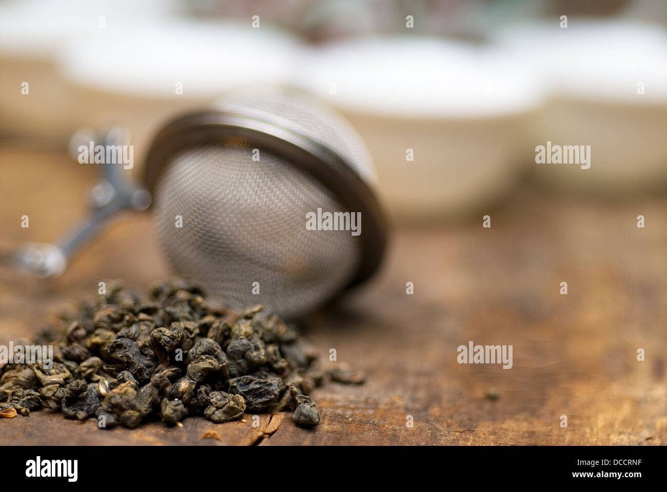 green chinese tea set Stock Photo - Alamy