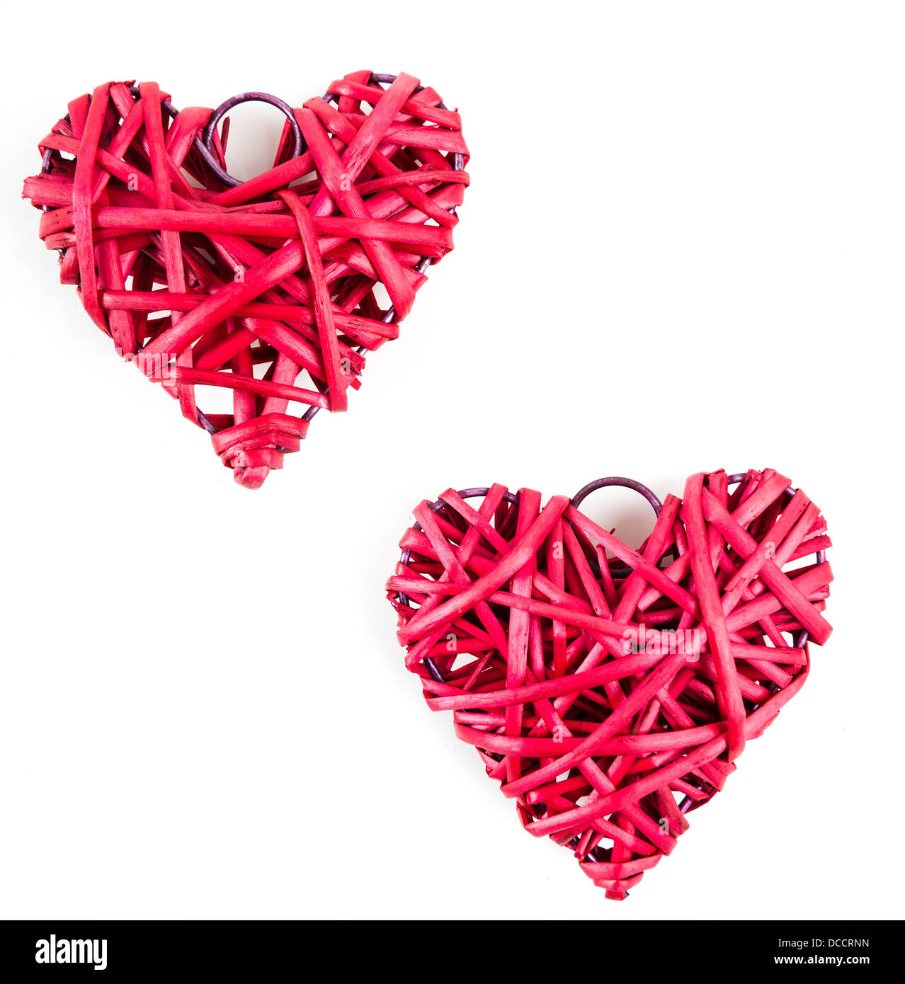 Red straw hearts Stock Photo - Alamy