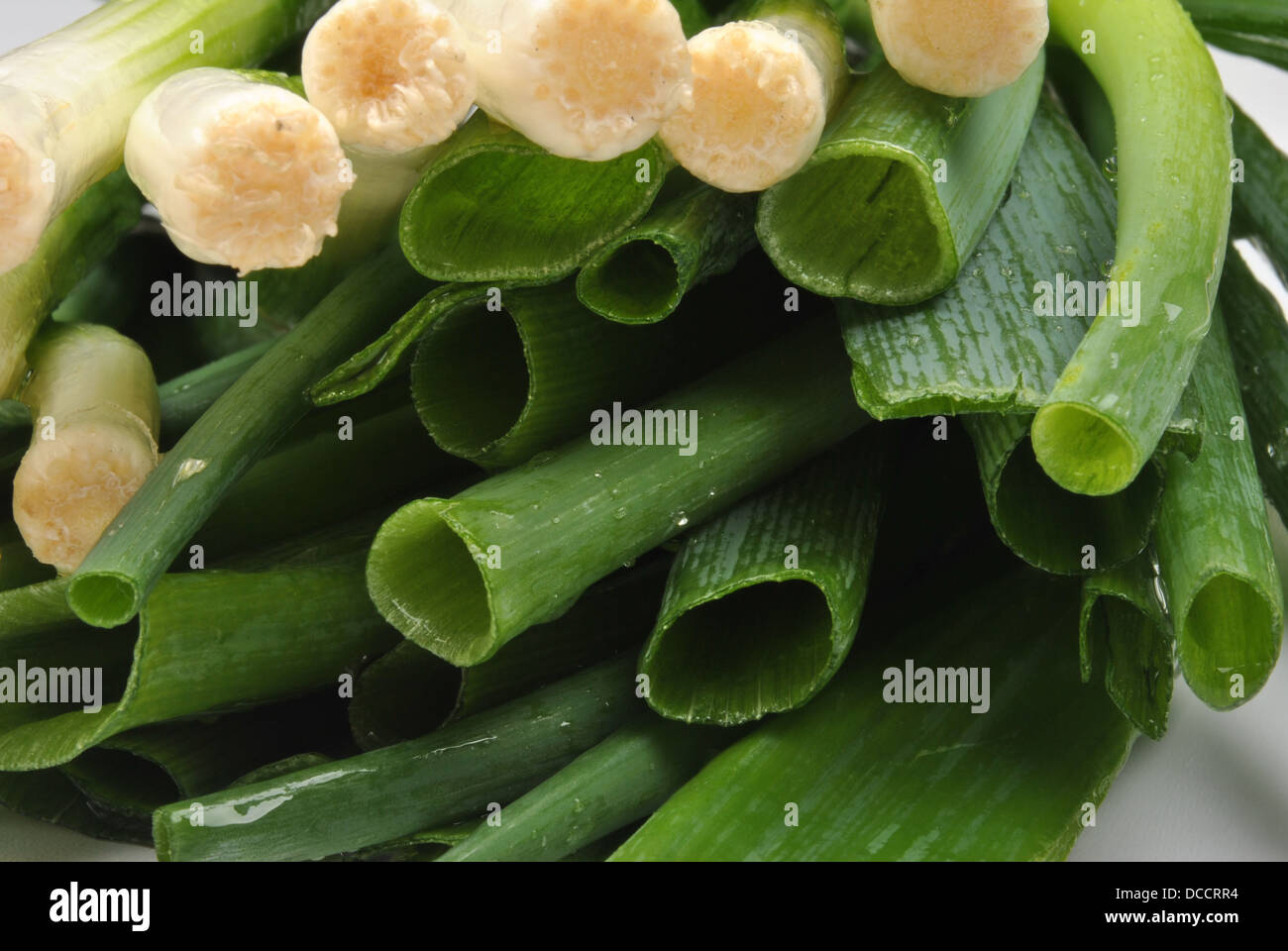 organic spring onion on a white background Stock Photo - Alamy