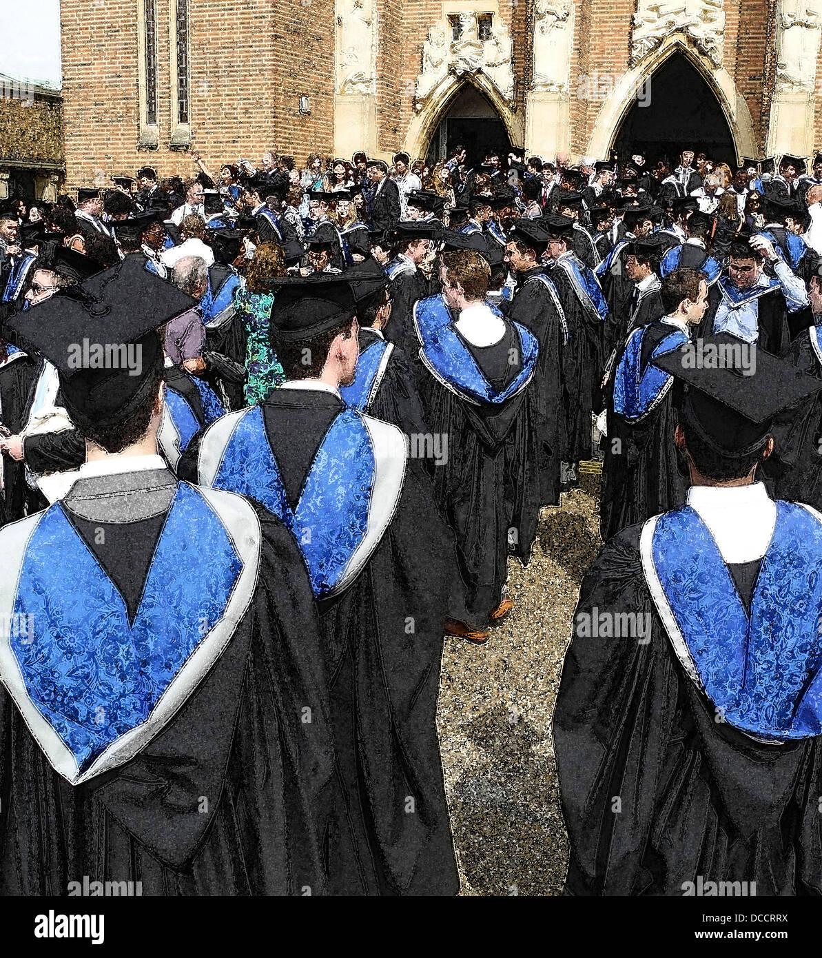 ILLUSTRATION of graduation ceremony at a university Stock Photo - Alamy