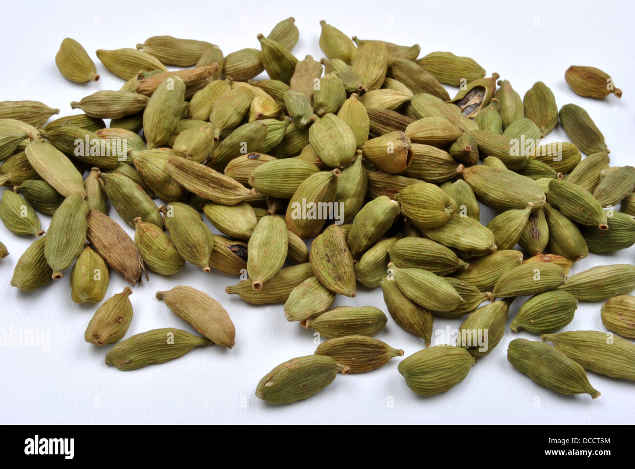whole organic cardamom can be used with basmati rice Stock Photo - Alamy