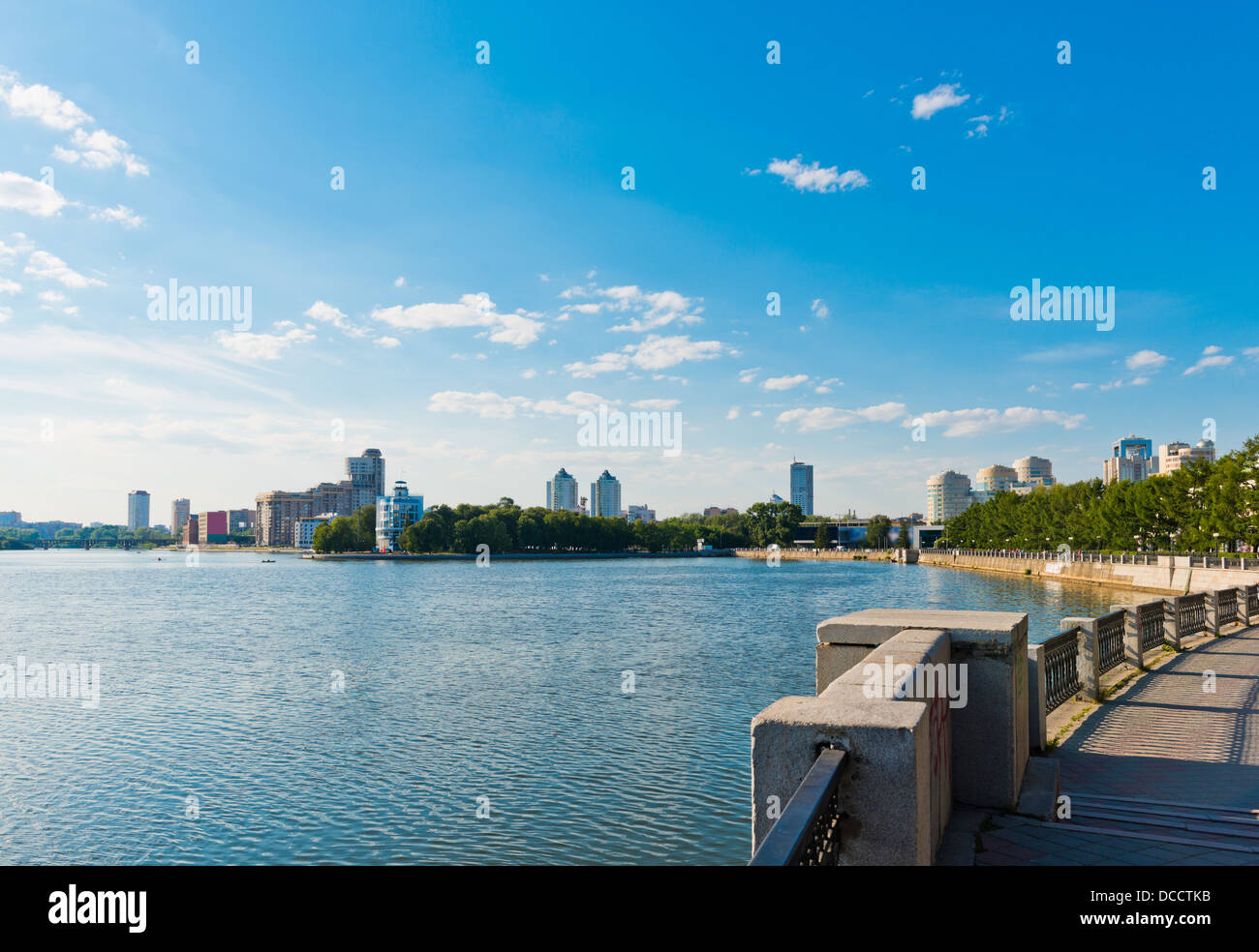View of quay wharf embankment Yekaterinburg City Stock Photo - Alamy