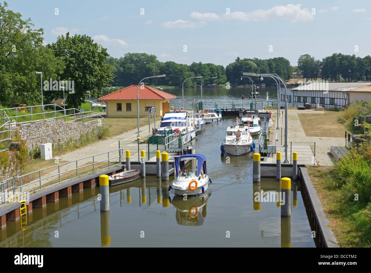 lock, Fuerstenberg, Uckermark, Brandenburg, Germany Stock Photo - Alamy