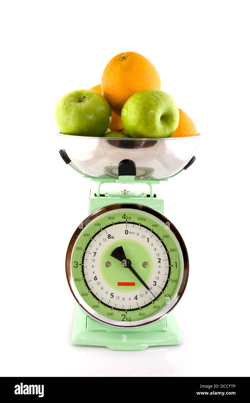 scale with fruit Stock Photo - Alamy