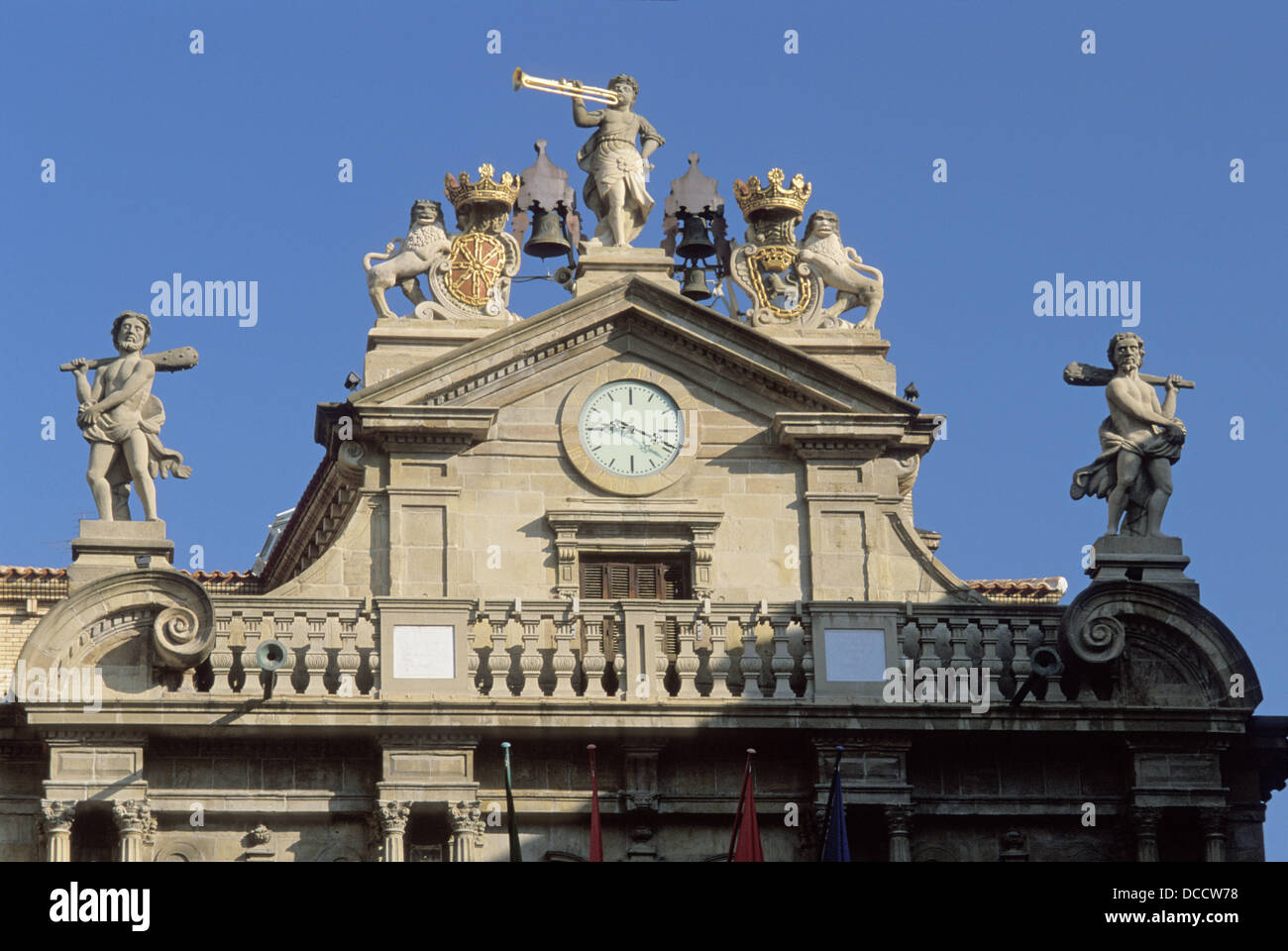 Detail of Town Hall. Pamplona. Spain Stock Photo - Alamy