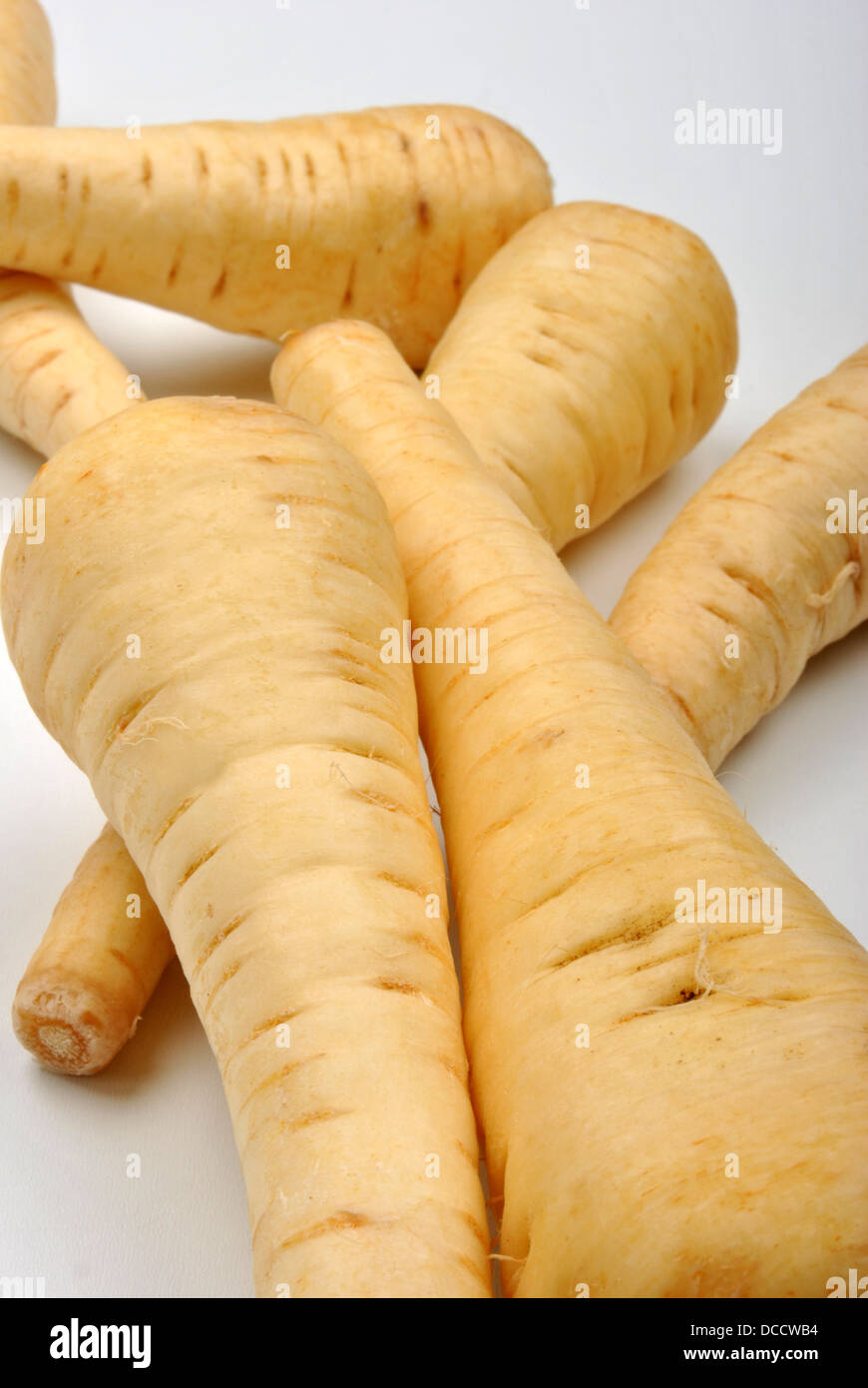 some organic, healthy parsnip and white background Stock Photo - Alamy