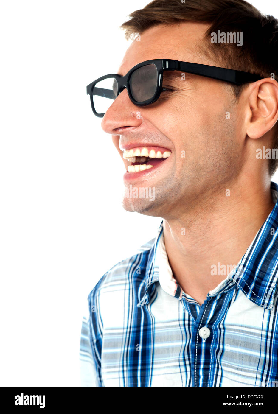Side view smiling trendy hi-res stock photography and images - Alamy