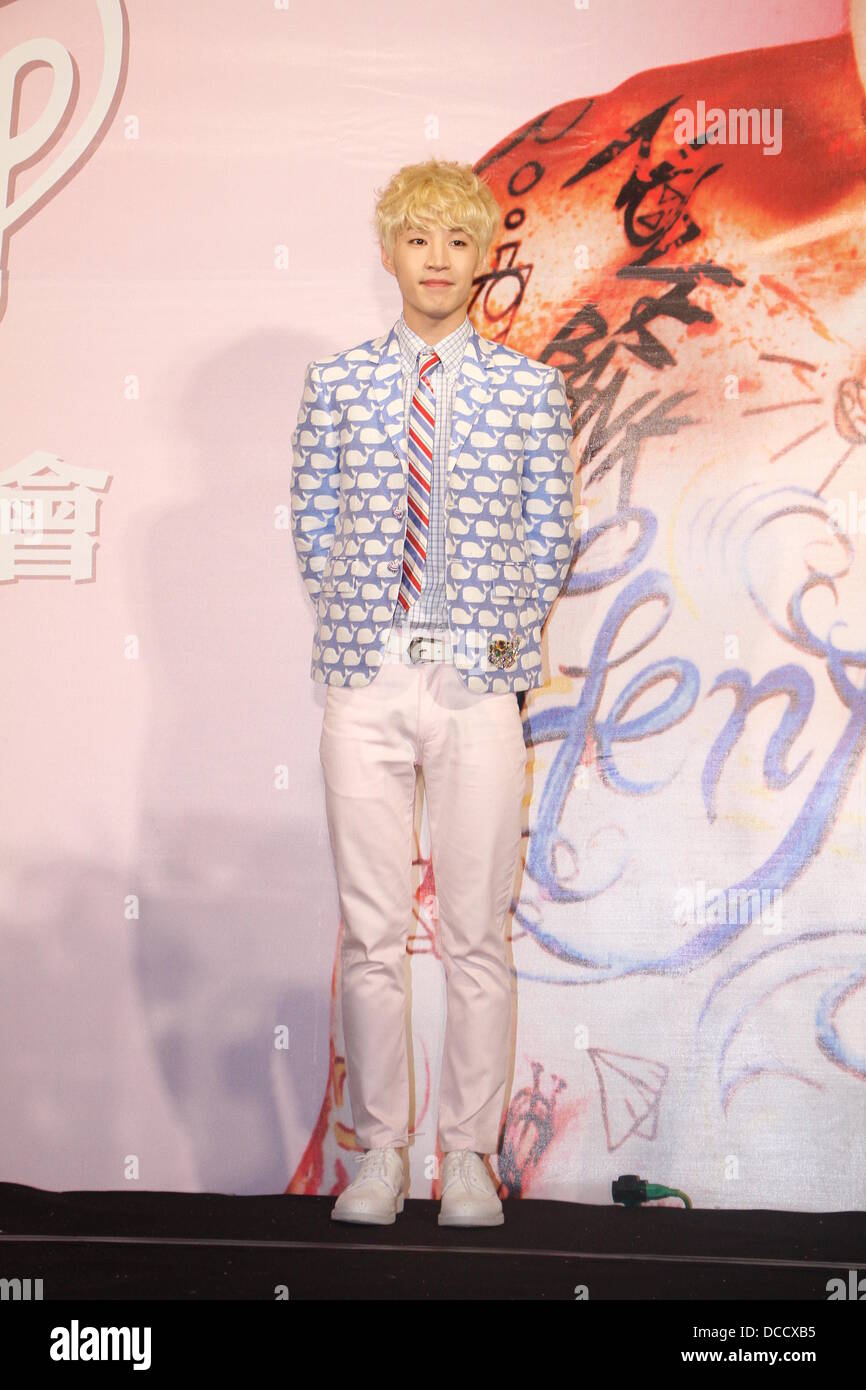 Taipei, Taiwan. 13th Aug, 2013. Member of SJ-M, Korean singer HENRY ...