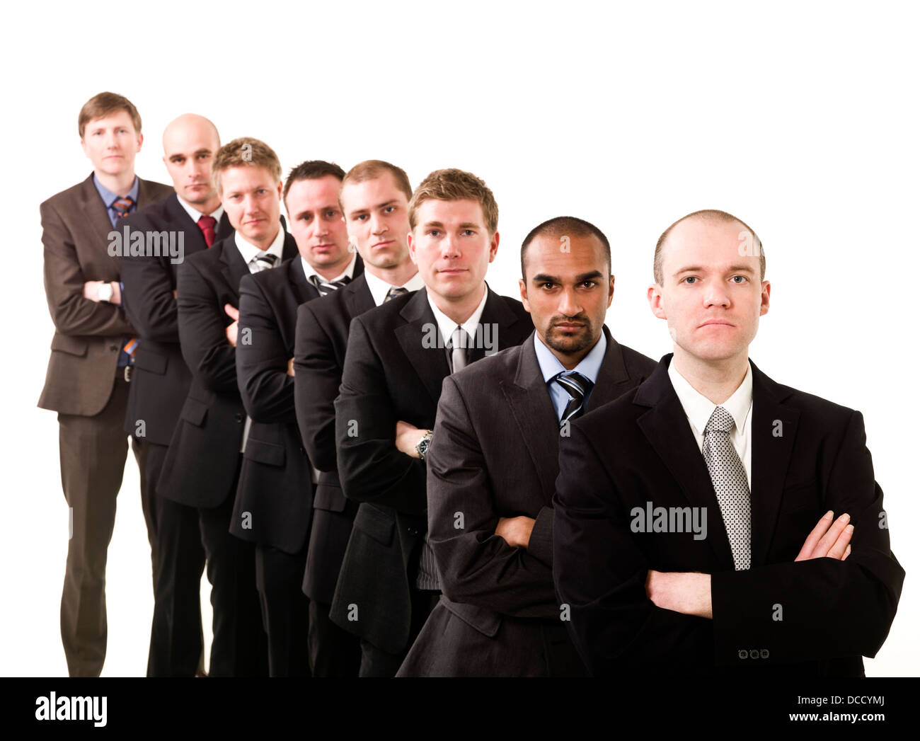 Businessmen on a line Stock Photo - Alamy