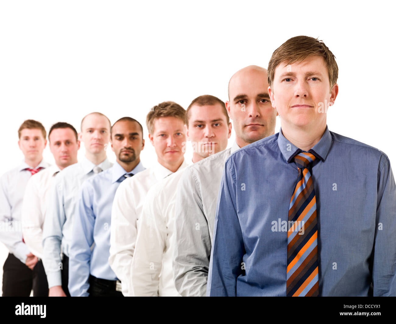 Businessmen on a line Stock Photo - Alamy