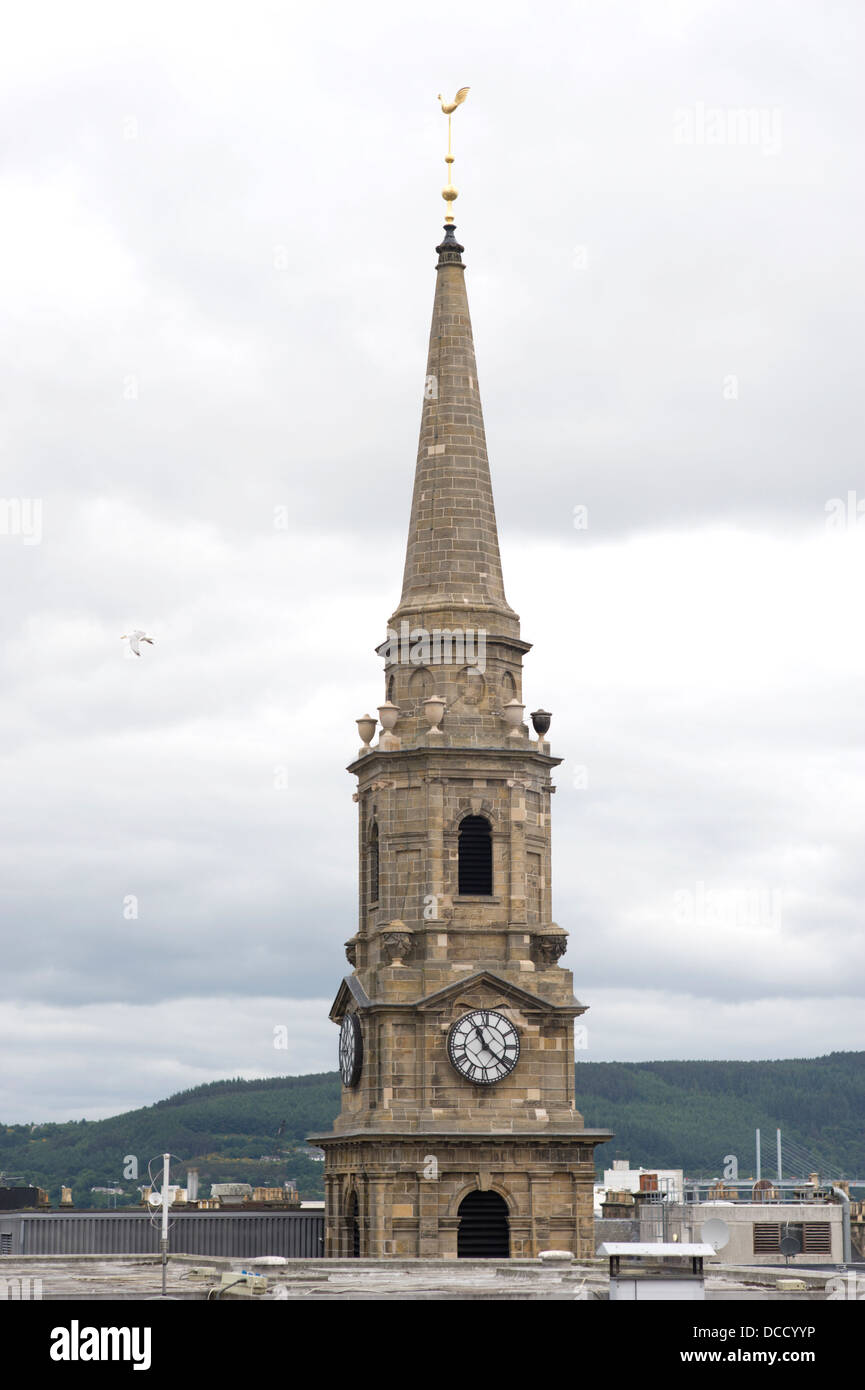 The Georgian Tollbooth Steeple rises above the city of Inverness ...