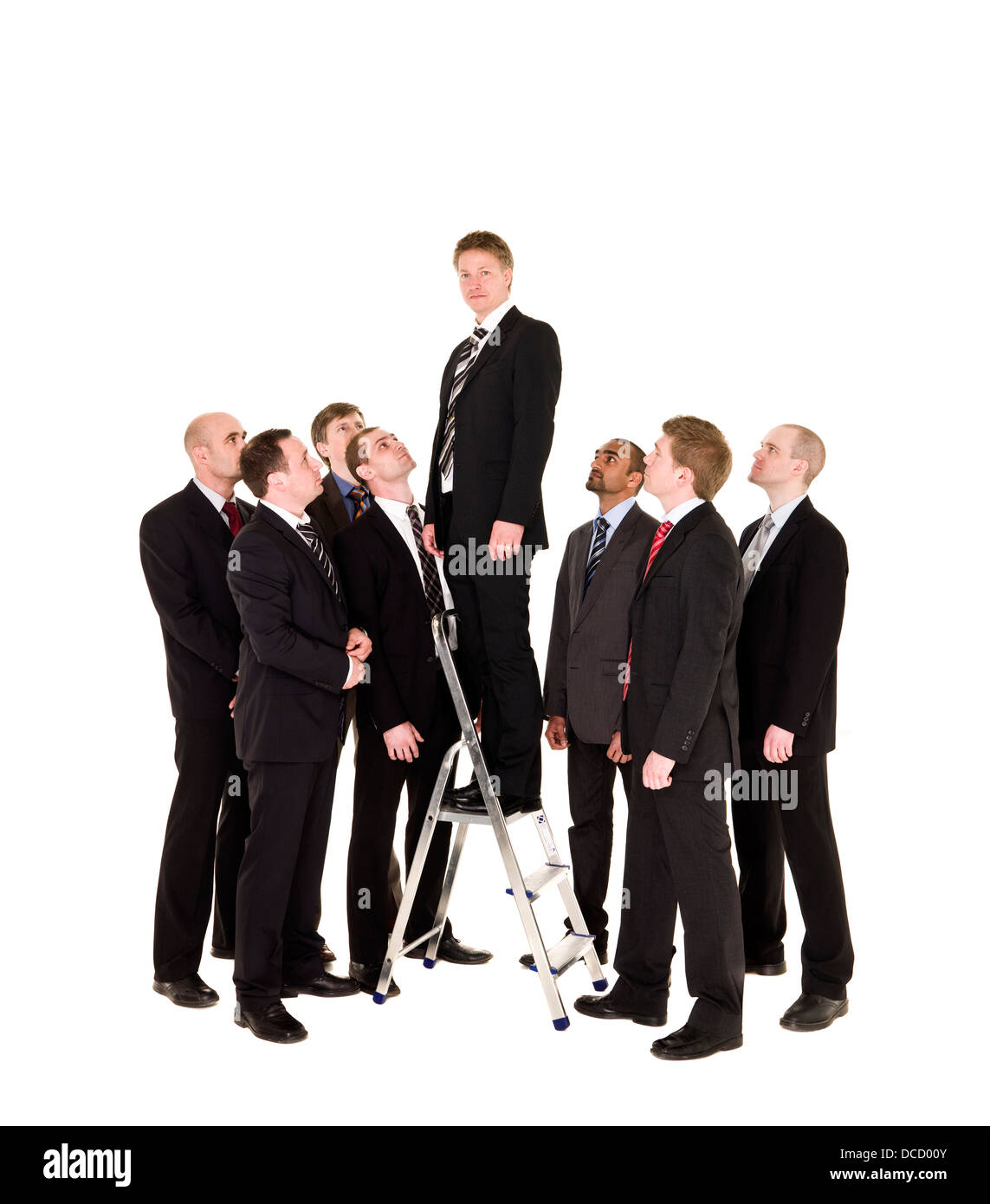 Manager with his team Stock Photo - Alamy