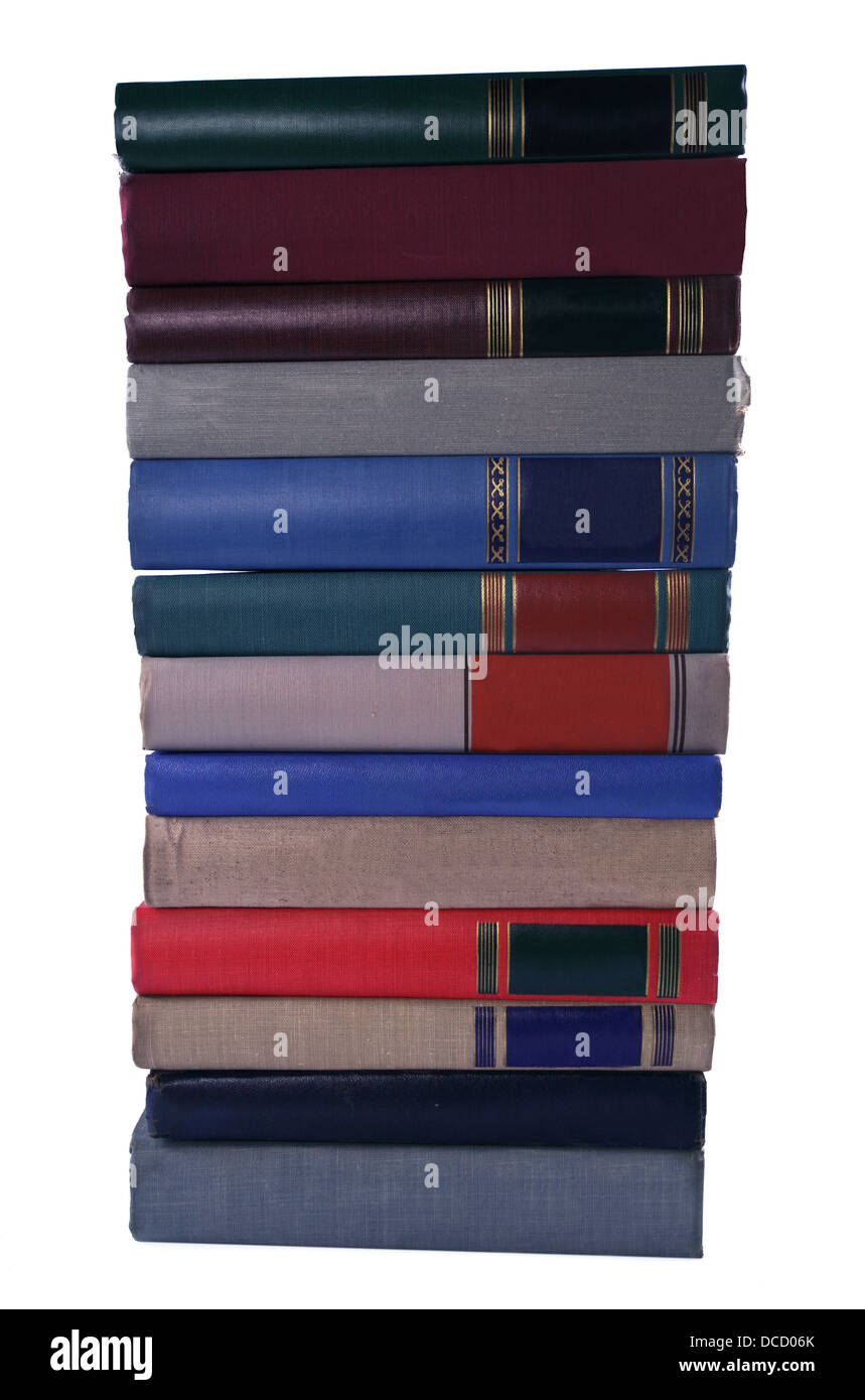 Tall stack of books Stock Photo - Alamy