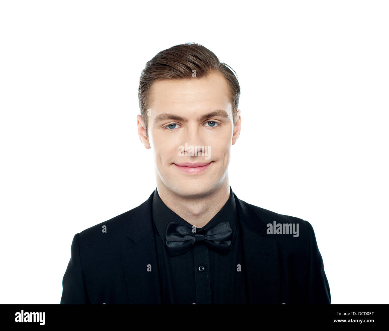 Closeup portrait of charming young man. All on white background Stock ...