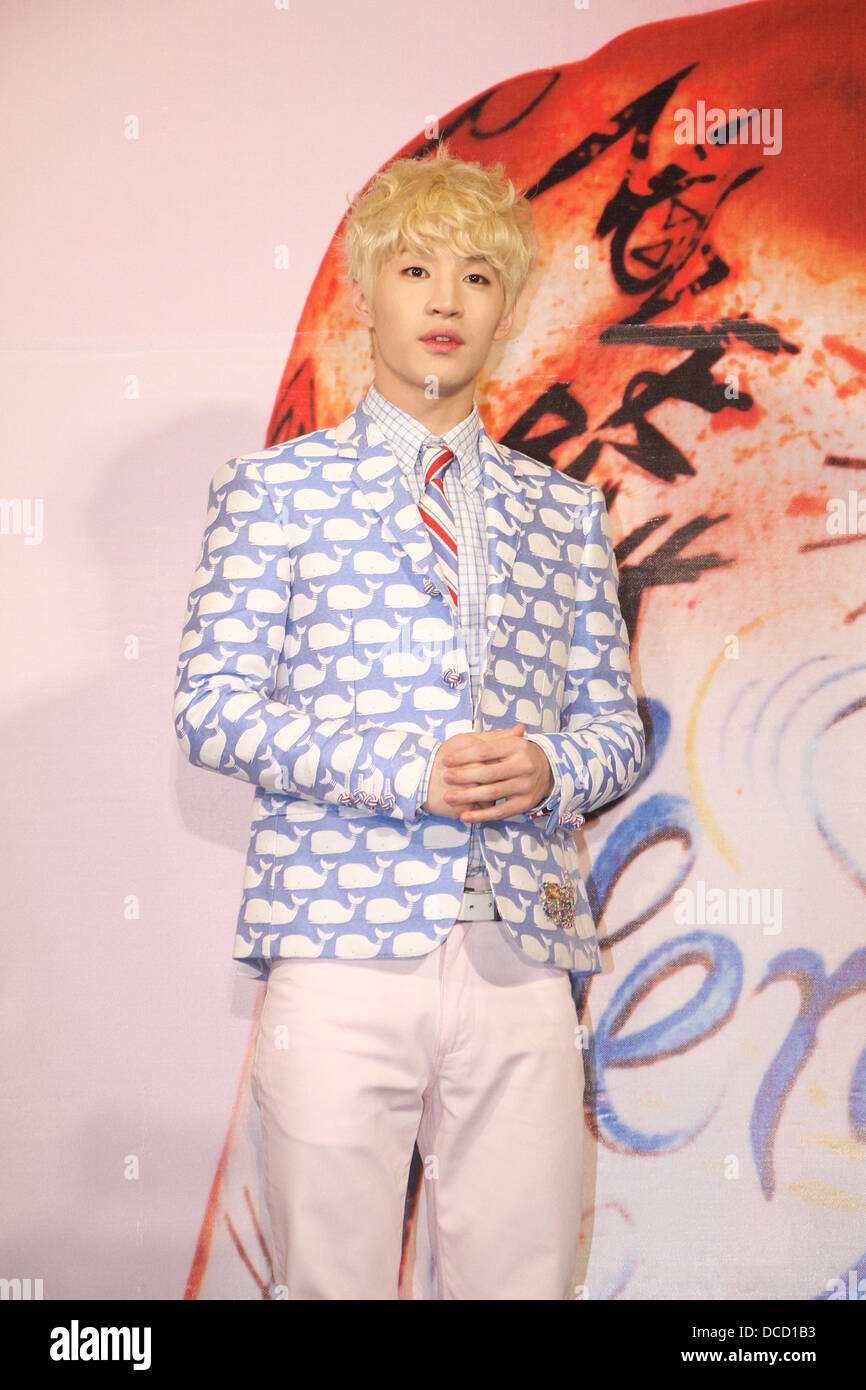 Taipei, Taiwan. 13th Aug, 2013. Member of SJ-M, Korean singer HENRY ...