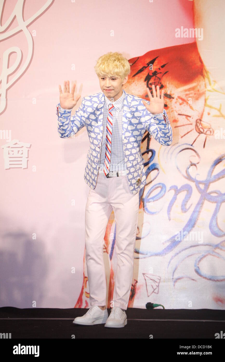 Taipei, Taiwan. 13th Aug, 2013. Member of SJ-M, Korean singer HENRY ...