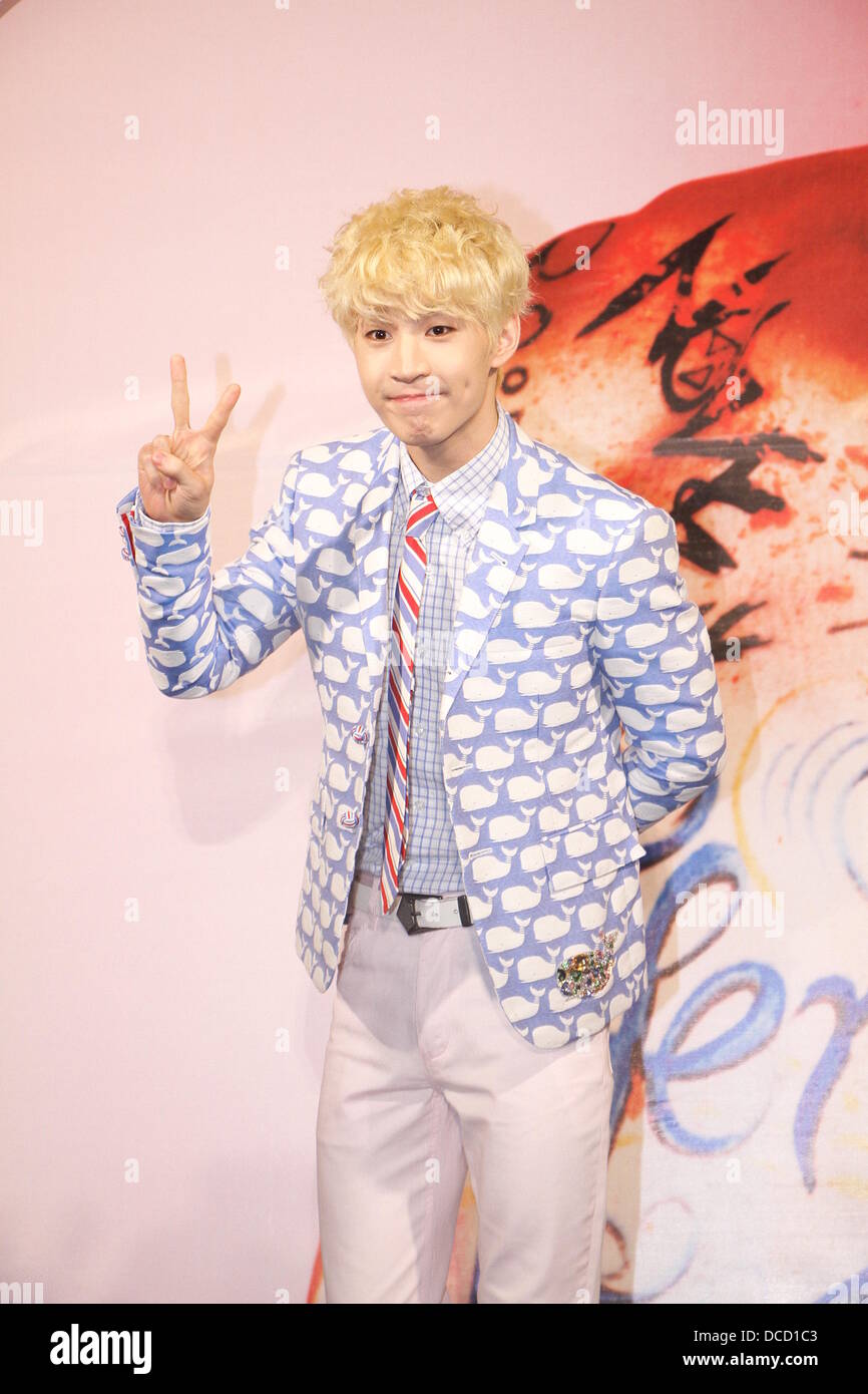 Taipei, Taiwan. 13th Aug, 2013. Member of SJ-M, Korean singer HENRY ...