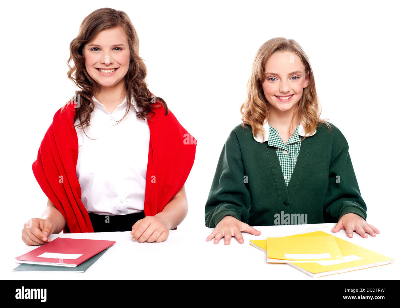 Cheerful Students With Notebooks Stock Photo - Alamy