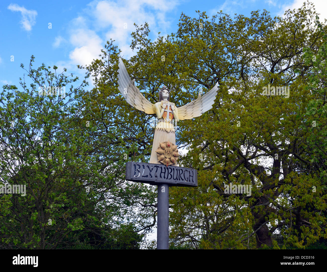 The Blythburgh Angel, village sign. Blythburgh, Suffolk, England ...