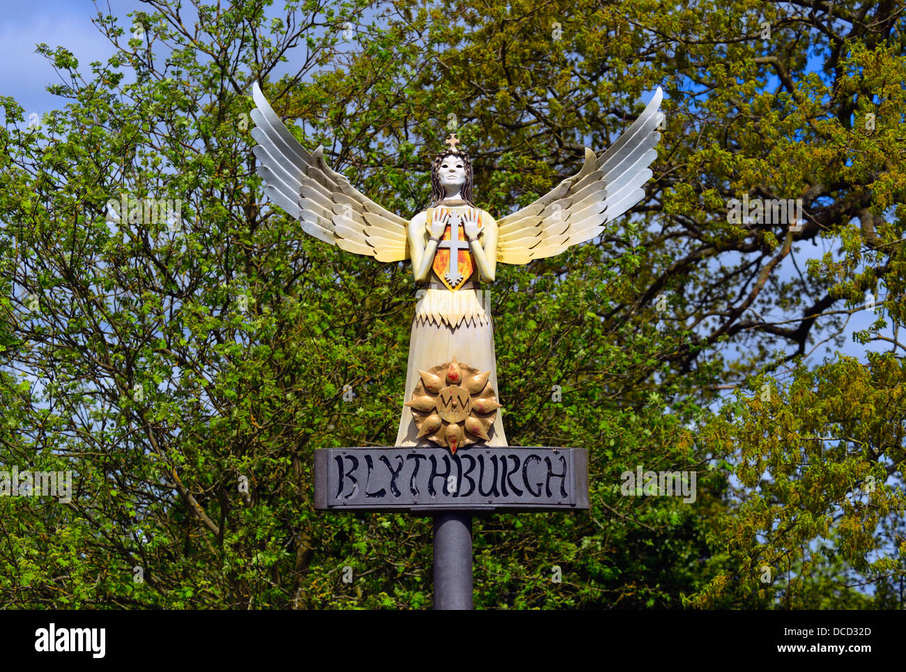 The Blythburgh Angel, village sign. Blythburgh, Suffolk, England ...