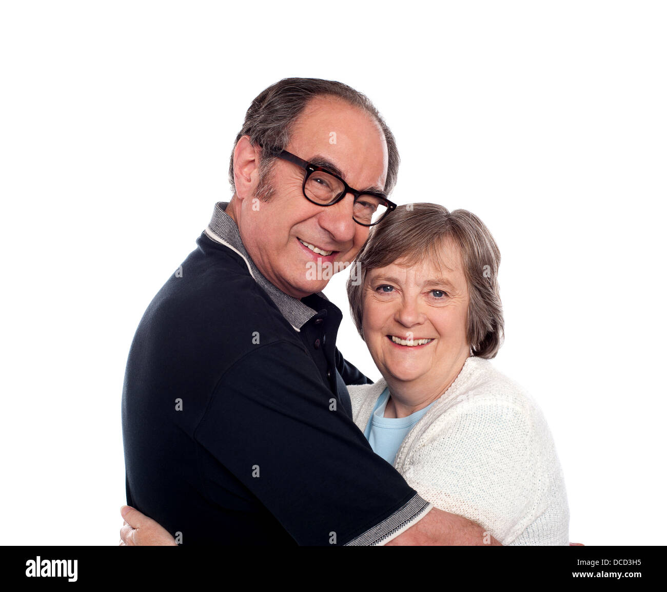 Beautiful senior love couple hugging each other Stock Photo - Alamy