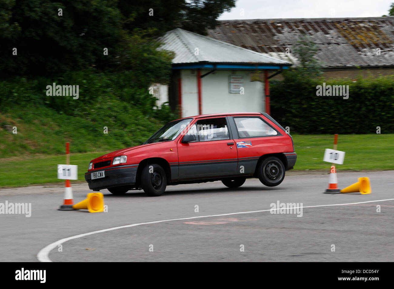 A car taking part in an AutoSolo at Castle Combe Circuit Stock Photo ...