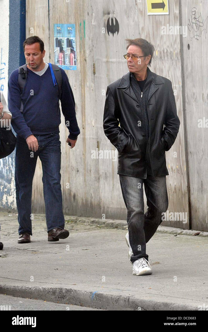 Peter Pan of Pop, Sir Cliff Richard heads for rehearsals with his band ...