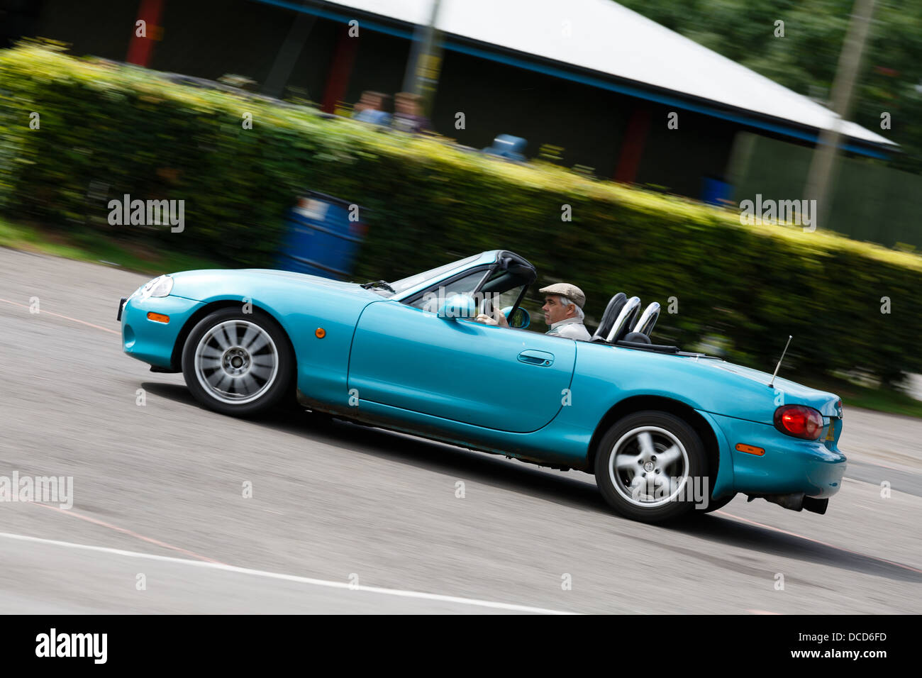 A car taking part in an AutoSolo at Castle Combe Circuit Stock Photo ...