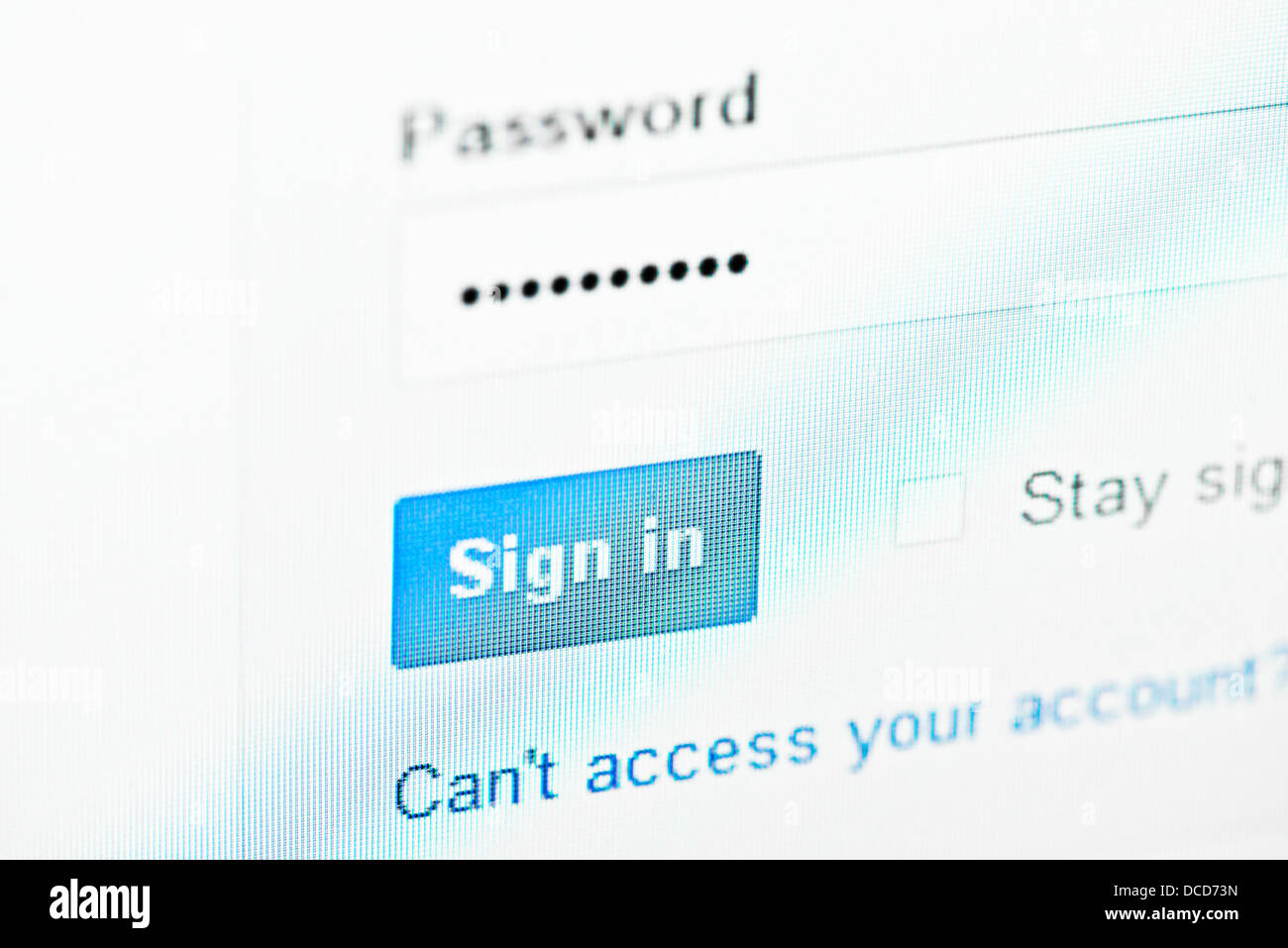 login. Blue computer screen macro Stock Photo - Alamy