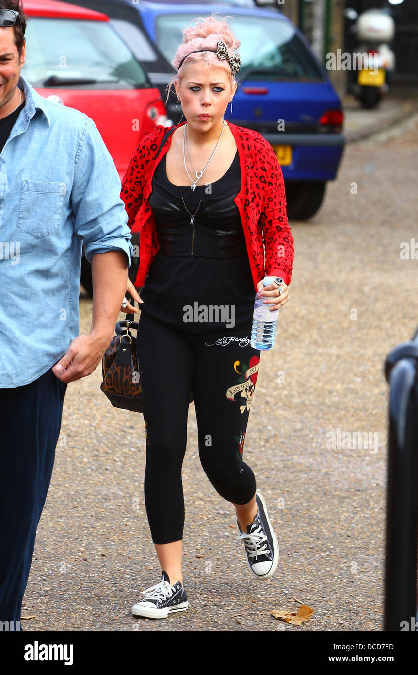 X Factor Finalist Amelia Lily arriving at a dance rehearsal studio ...