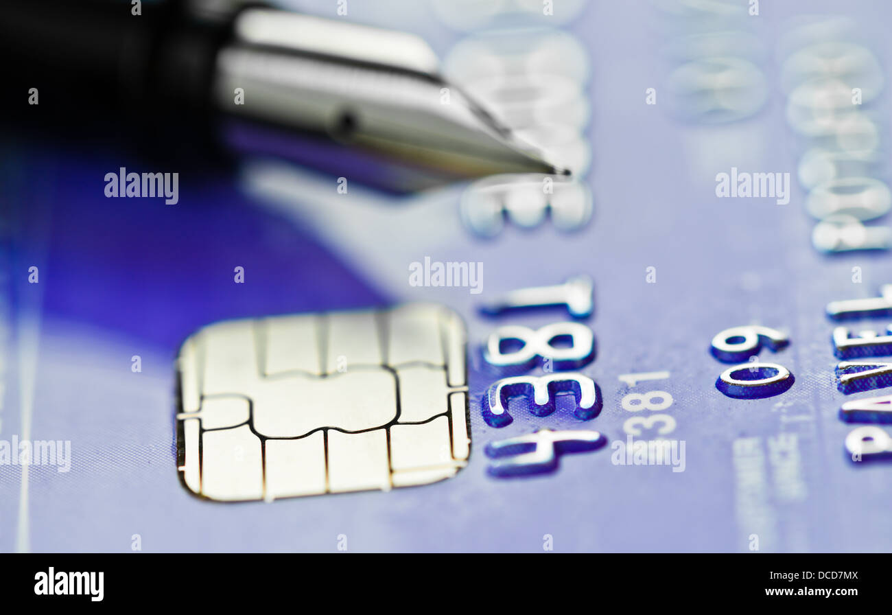 Credit card and pen Stock Photo - Alamy