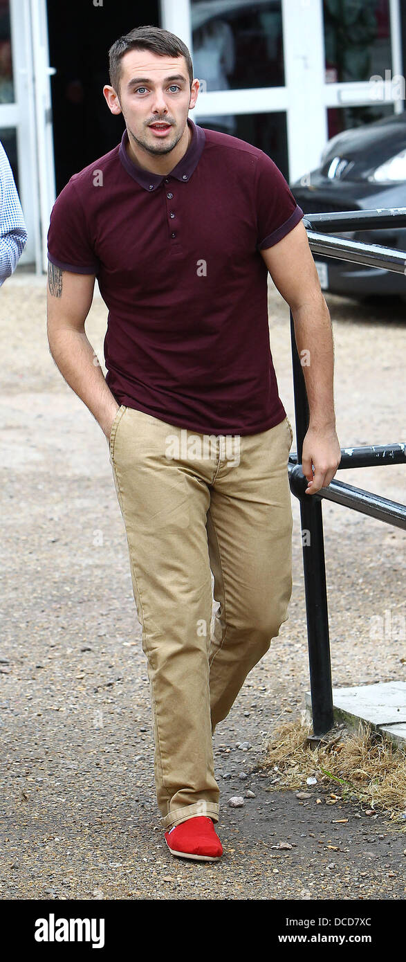 X Factor Finalist Charlie Healy of The Risk at a dance rehearsal studio ...