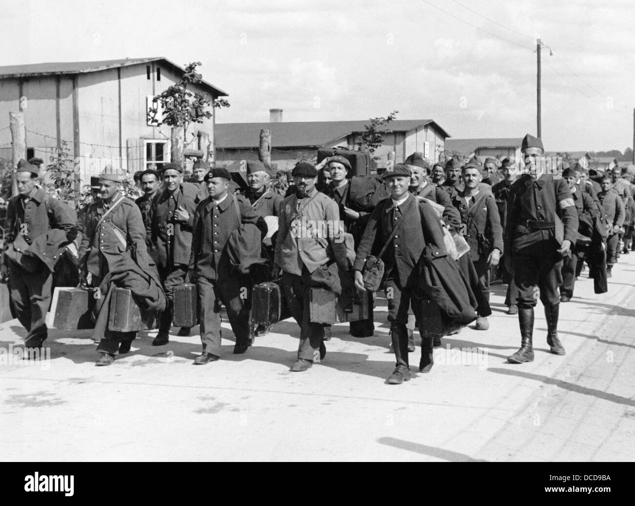 French prisoners of war in Germany, who are exchanged with French ...