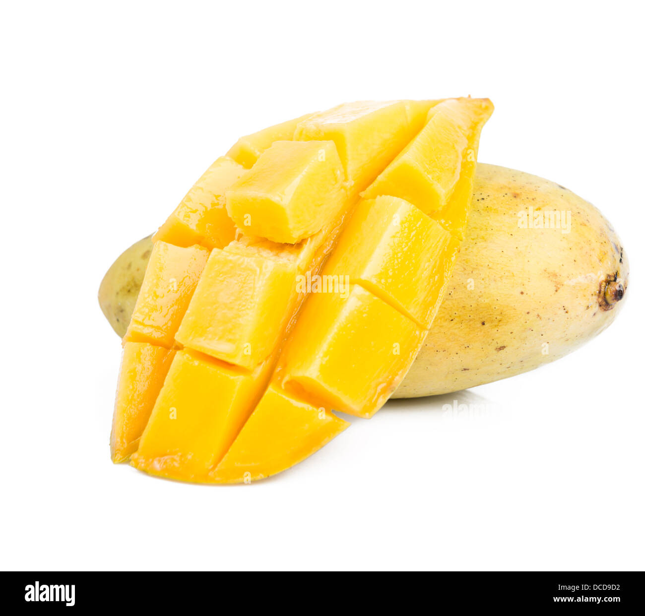 ripe mango on white background Stock Photo - Alamy