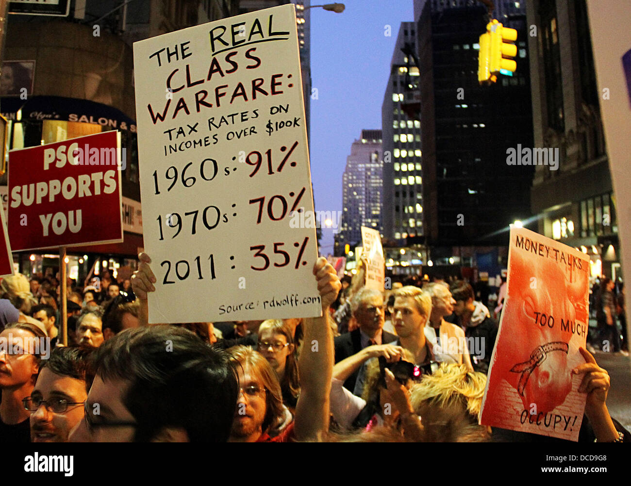 Occupy Wall Street protesters hold a rally in Manhattan. A crowd of ...