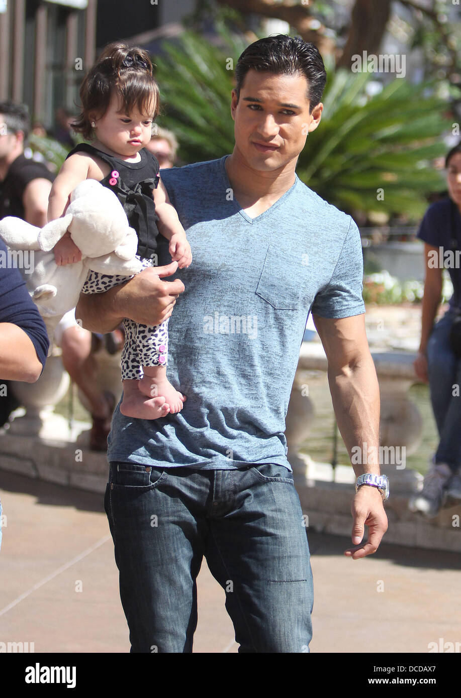 Mario Lopez out and about with daughter Gia in The Grove. Los Angeles ...