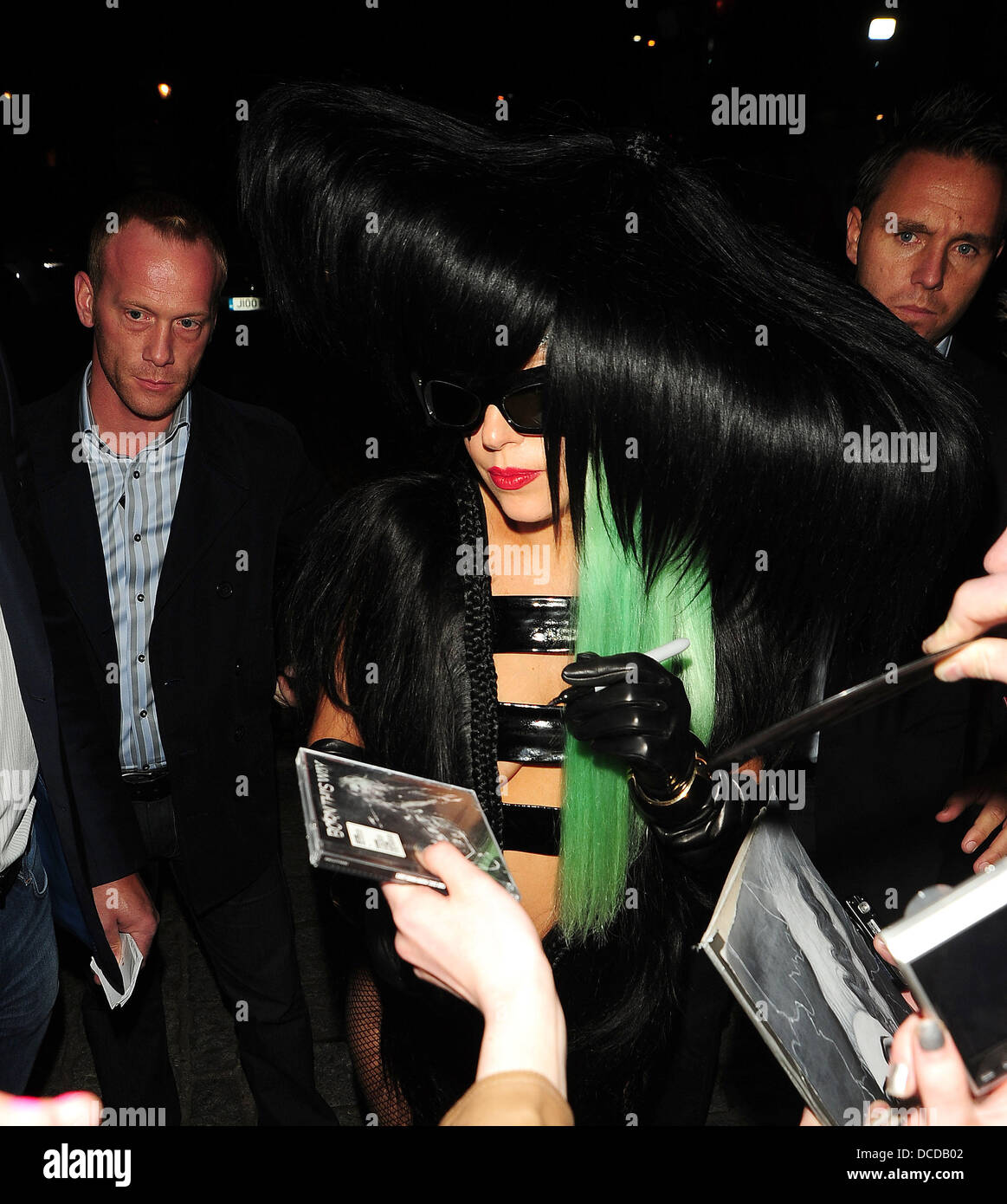 Lady Gaga mobbed by fans at her hotel London, England - 06.10.11 Stock ...