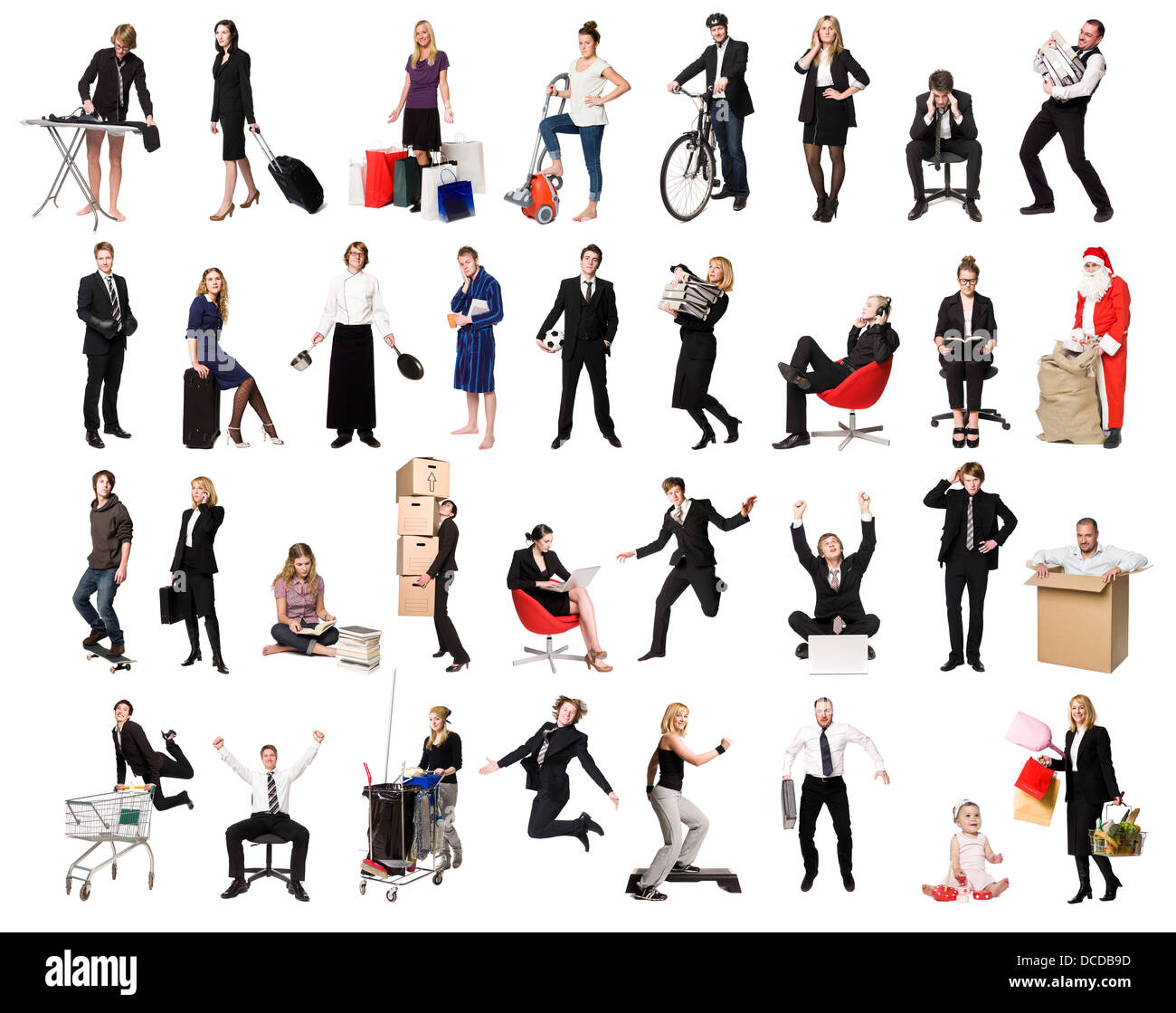 Collage of active people Stock Photo - Alamy