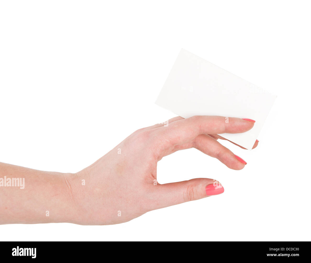 Hands blank paper card Cut Out Stock Images & Pictures - Alamy