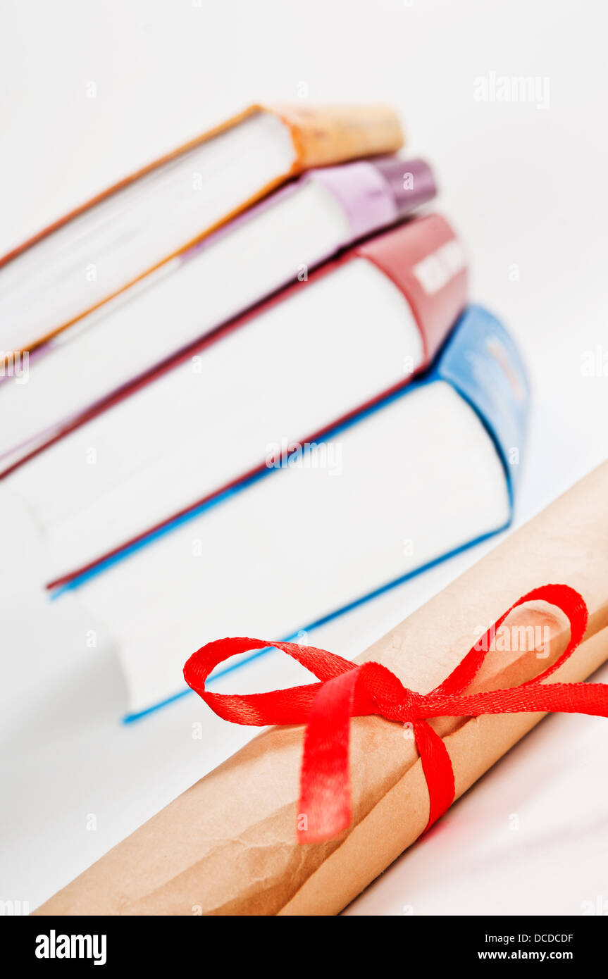Diploma and books hi-res stock photography and images - Alamy