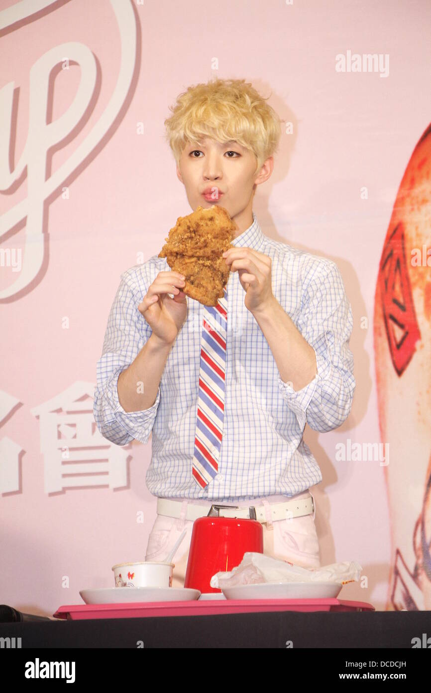 Taipei, Taiwan. 13th Aug, 2013. Member of SJ-M, Korean singer HENRY ...