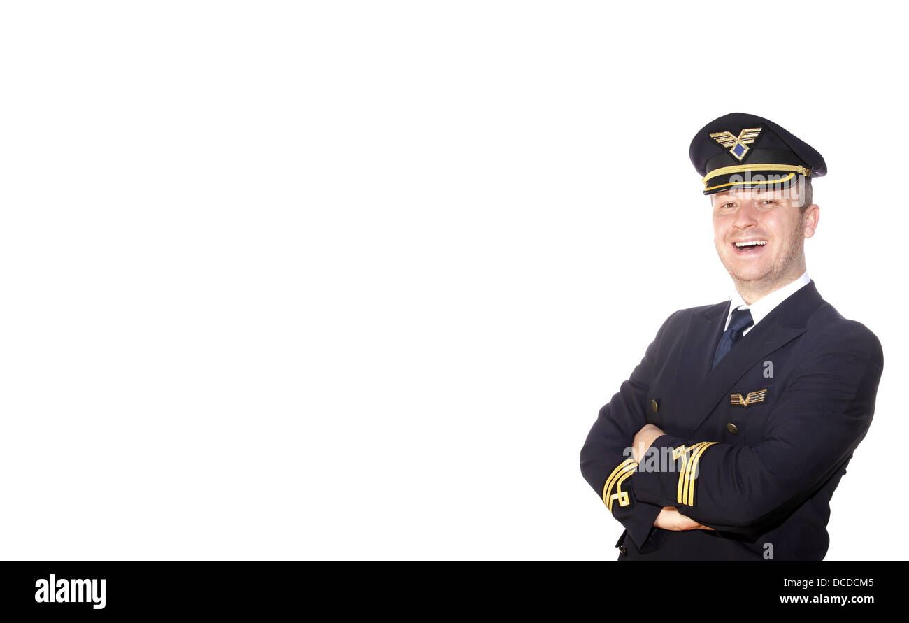 Pilot on white background Stock Photo - Alamy