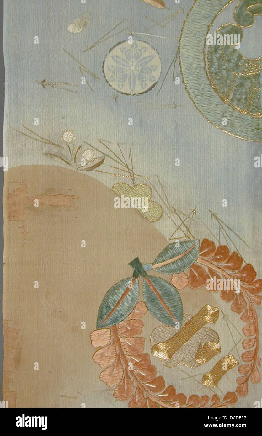 Kosode Fragment with Pine Needles and Crests M.39.2.285 (2 of 2 Stock ...